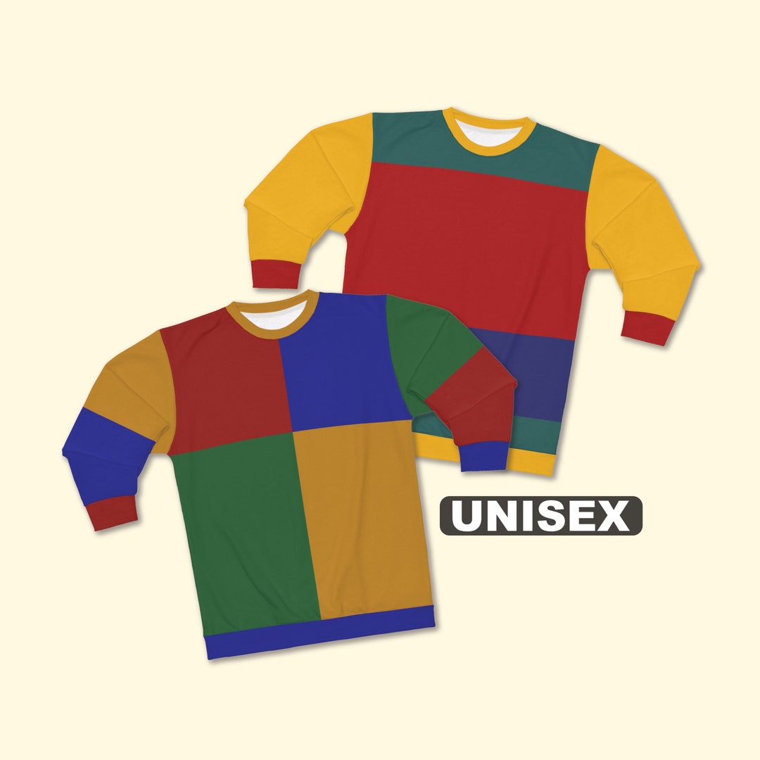 Color Block Retro Sweatshirt / Y2K Sweatshirt / Kidcore Clothing ...