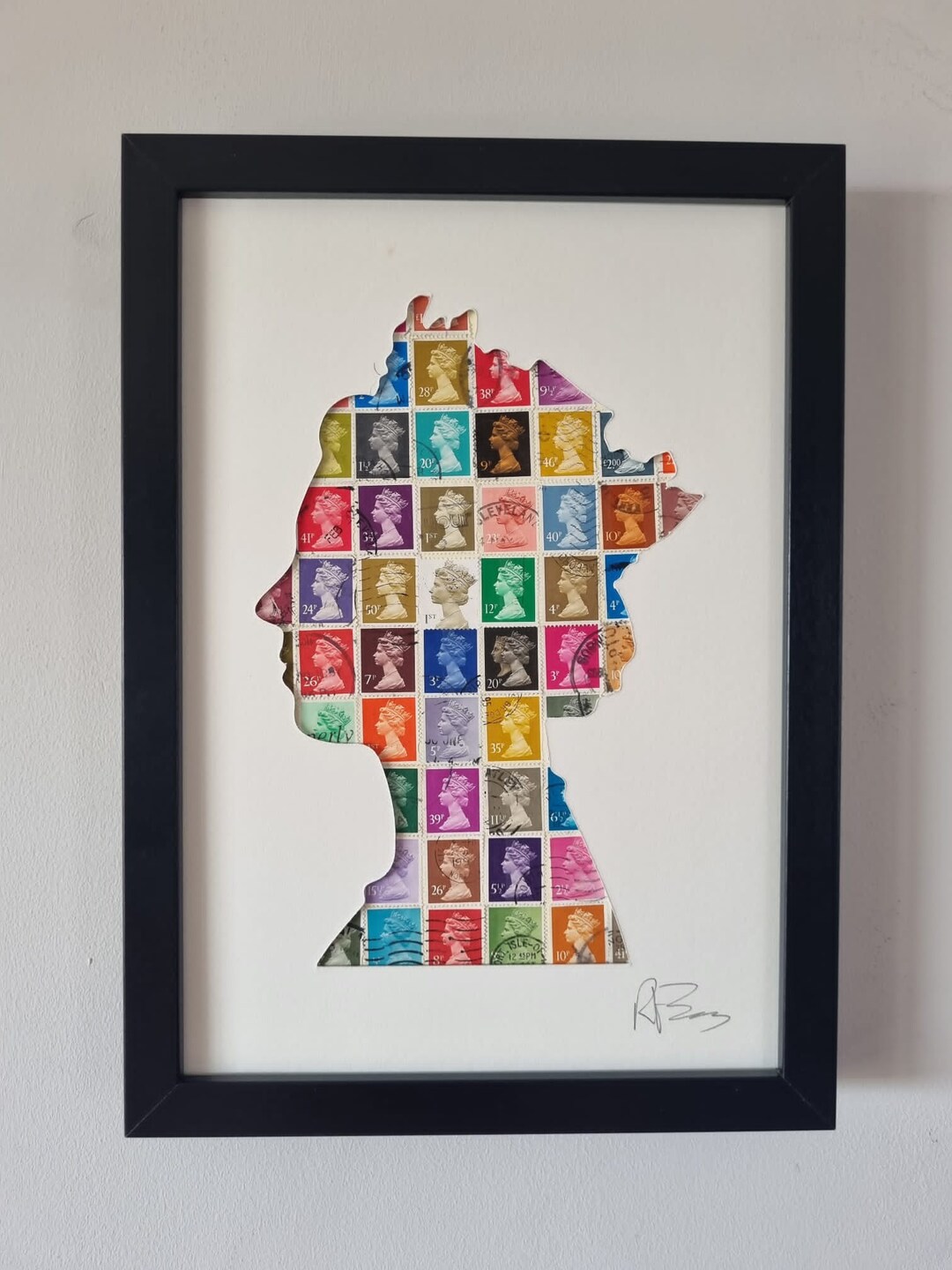 Queen Elizabeth II Stamp Art - Etsy