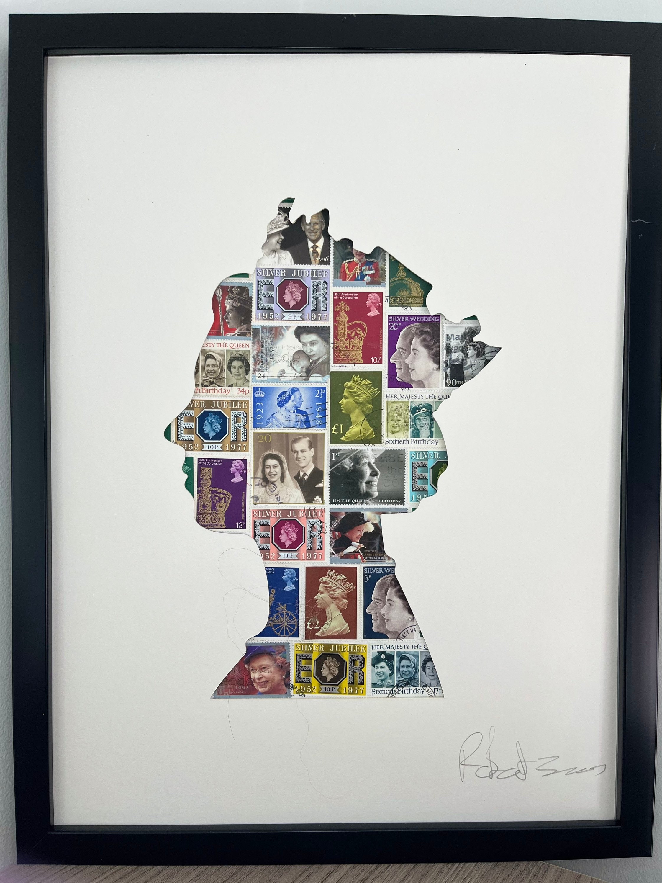 Queen Elizabeth II Stamp Art - Etsy