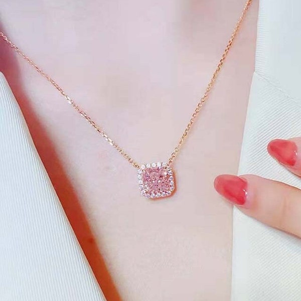 Pink Diamond Pendant - Etsy