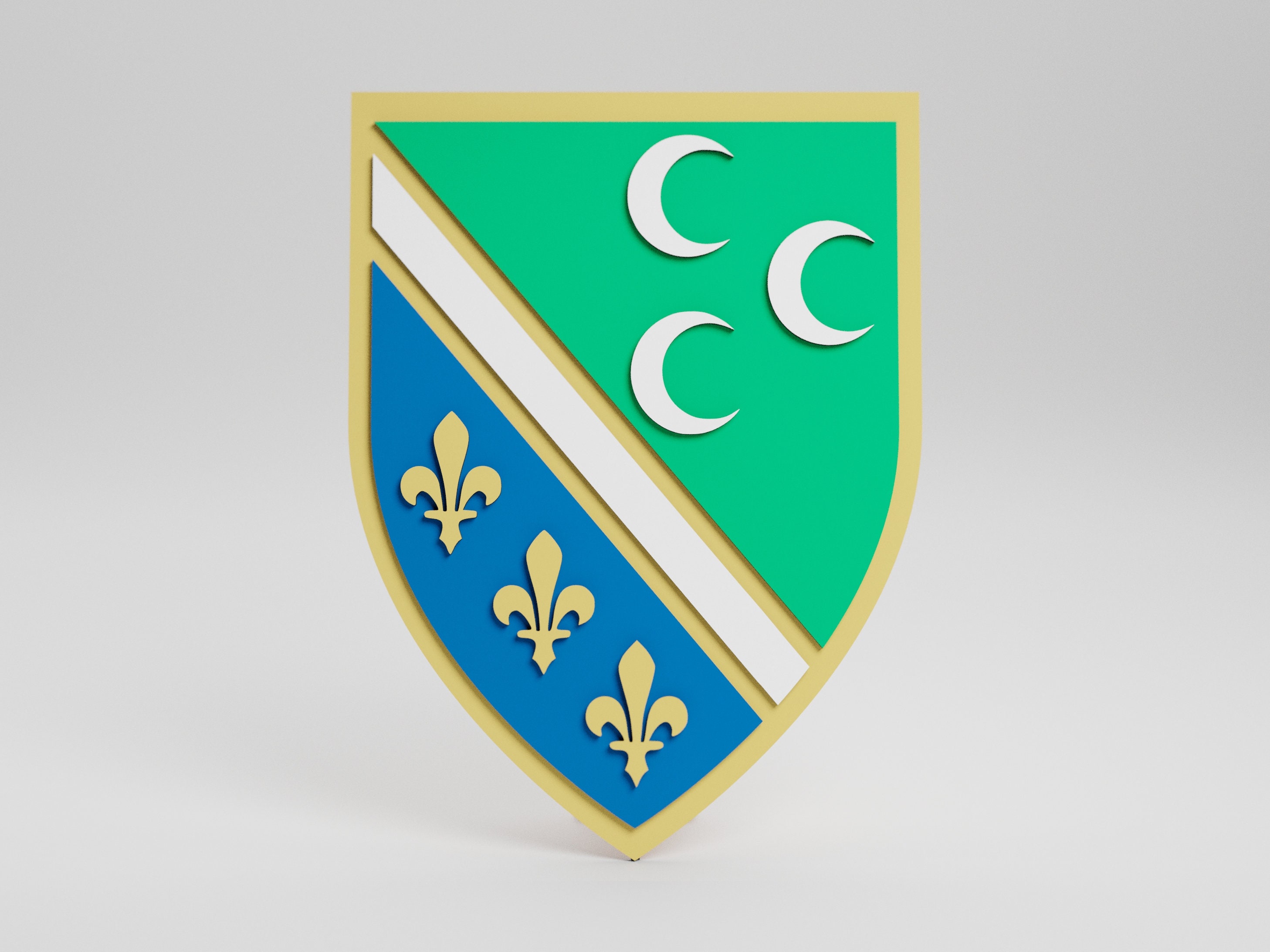 Sandzak Wooden Shield Sandzak Flag - Etsy