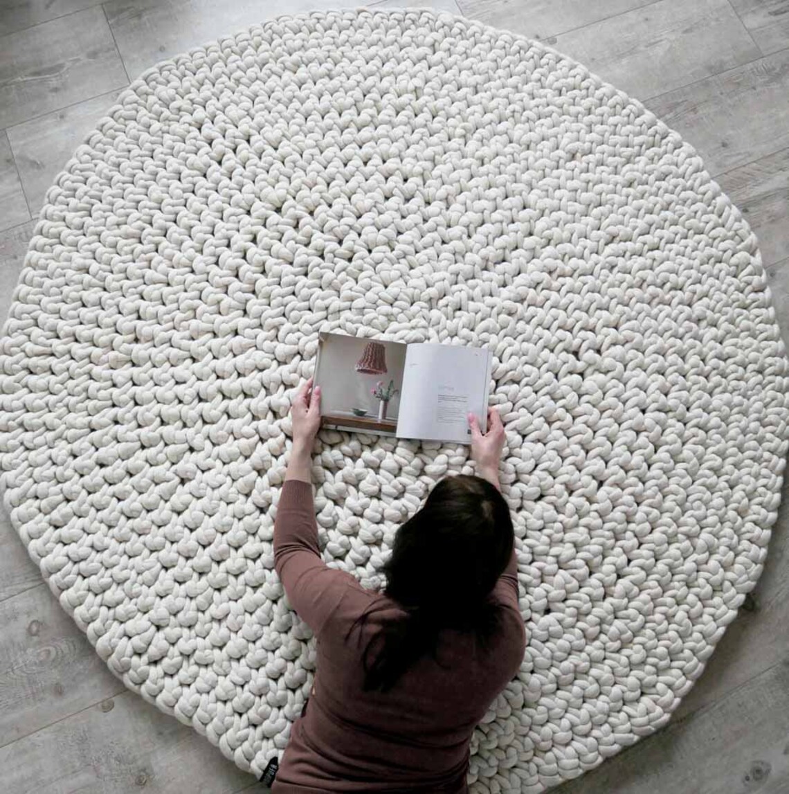 Chunky Round Rug Felted Wool Scandinavian Style Contemporary Design ...