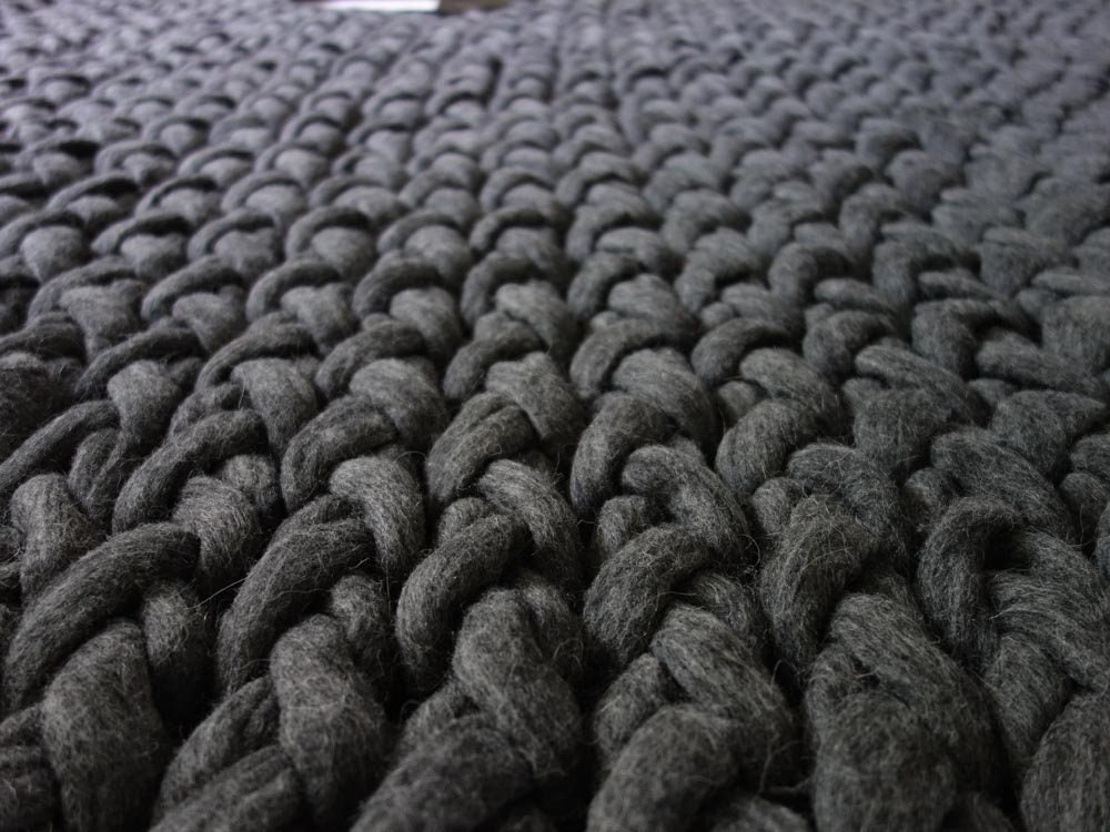 Chunky Wool Rug Scandinavian Style Contemporary Design Felted Merino ...