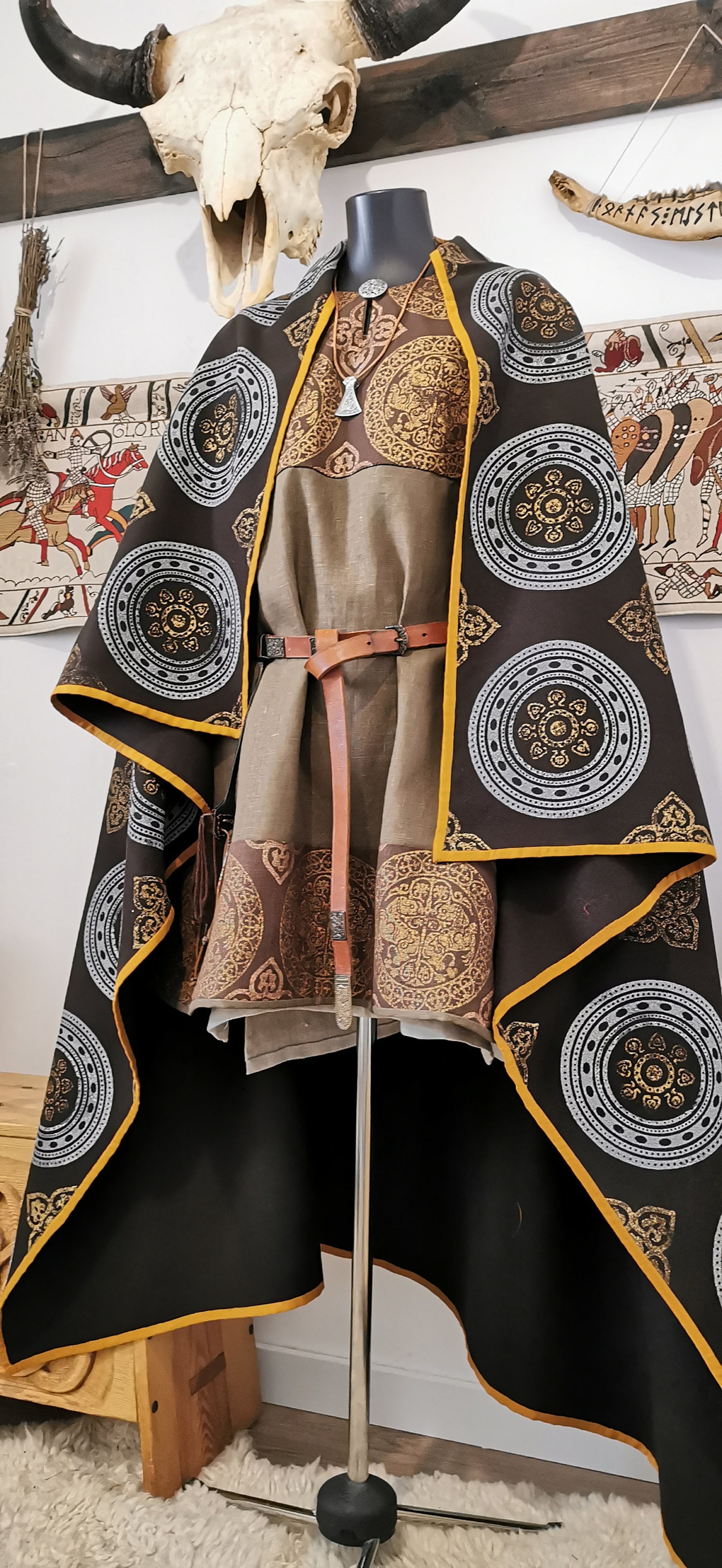 Made to Order Block Print Viking Cloak - Etsy