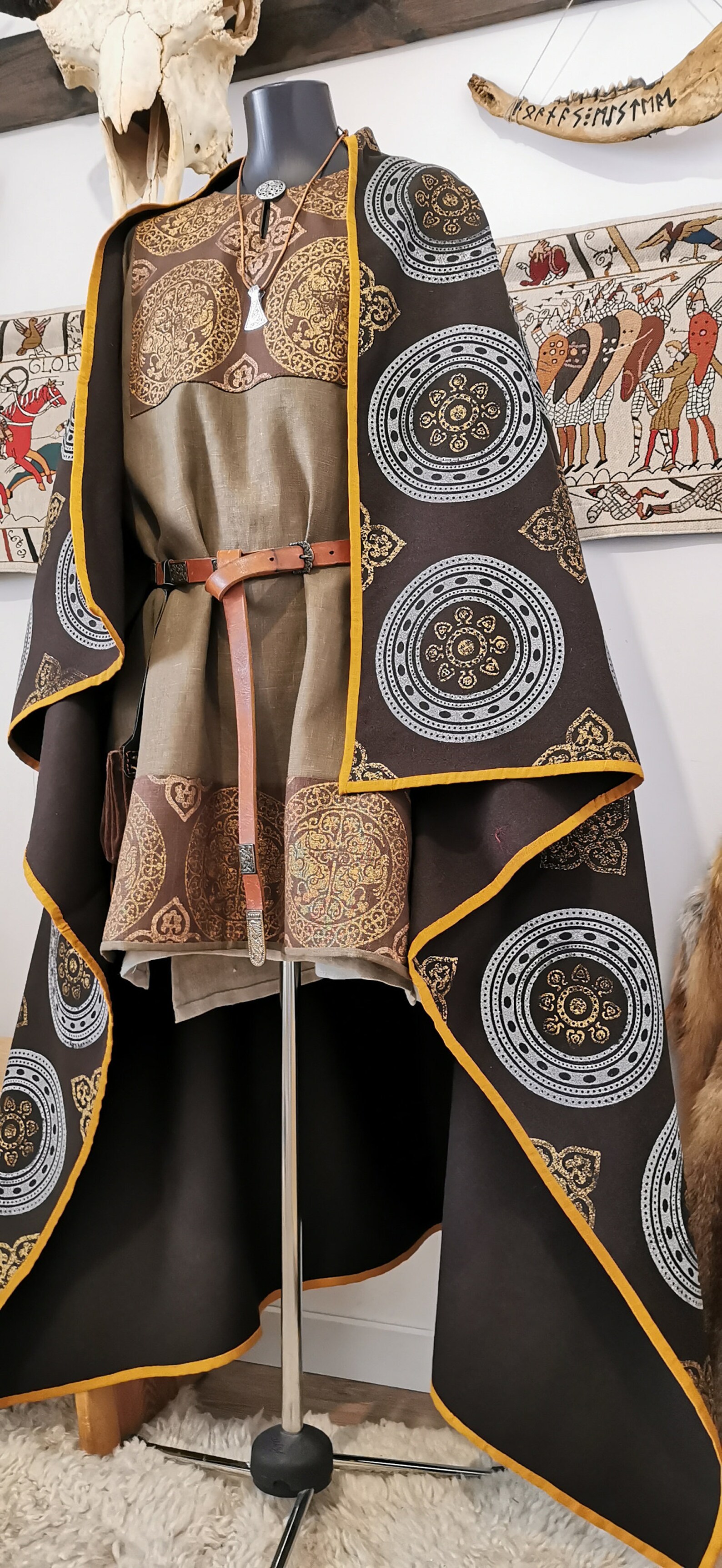 Made to Order Block Print Viking Cloak - Etsy