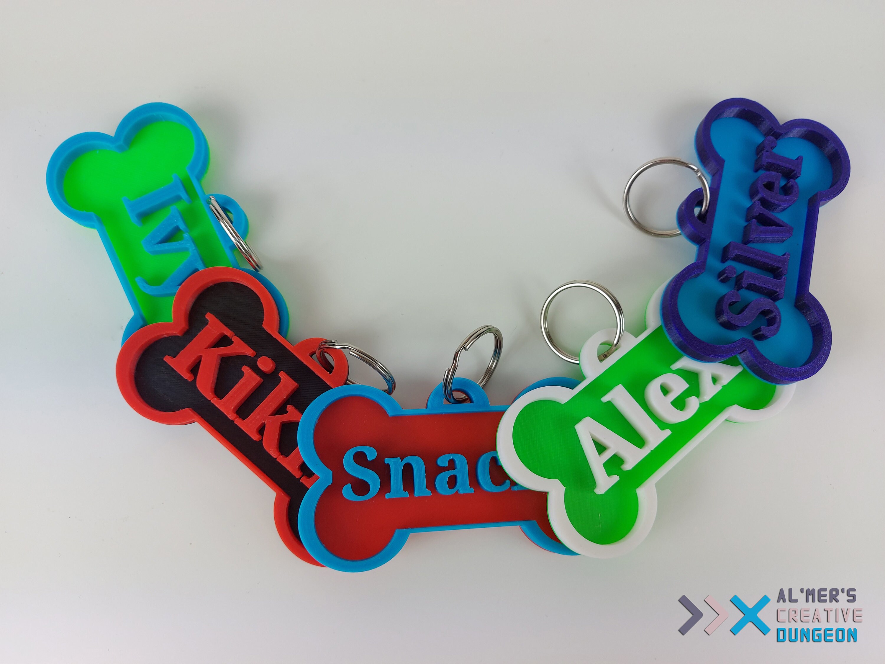 3D Printed Nametags Bone Shape - Etsy
