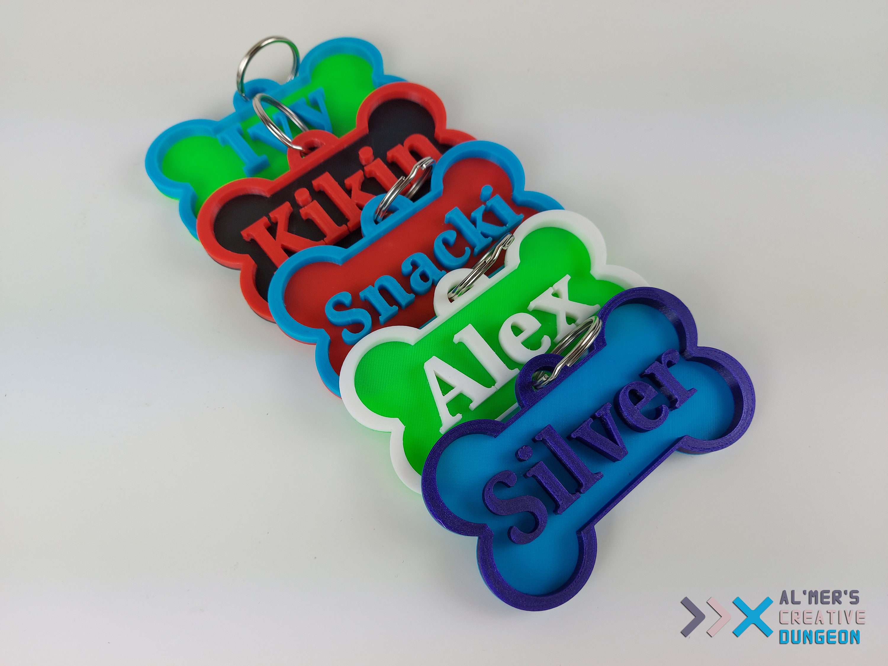 3D Printed Nametags Bone Shape - Etsy