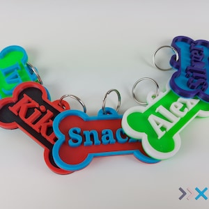 3D Printed Nametags - Bone Shape - Etsy
