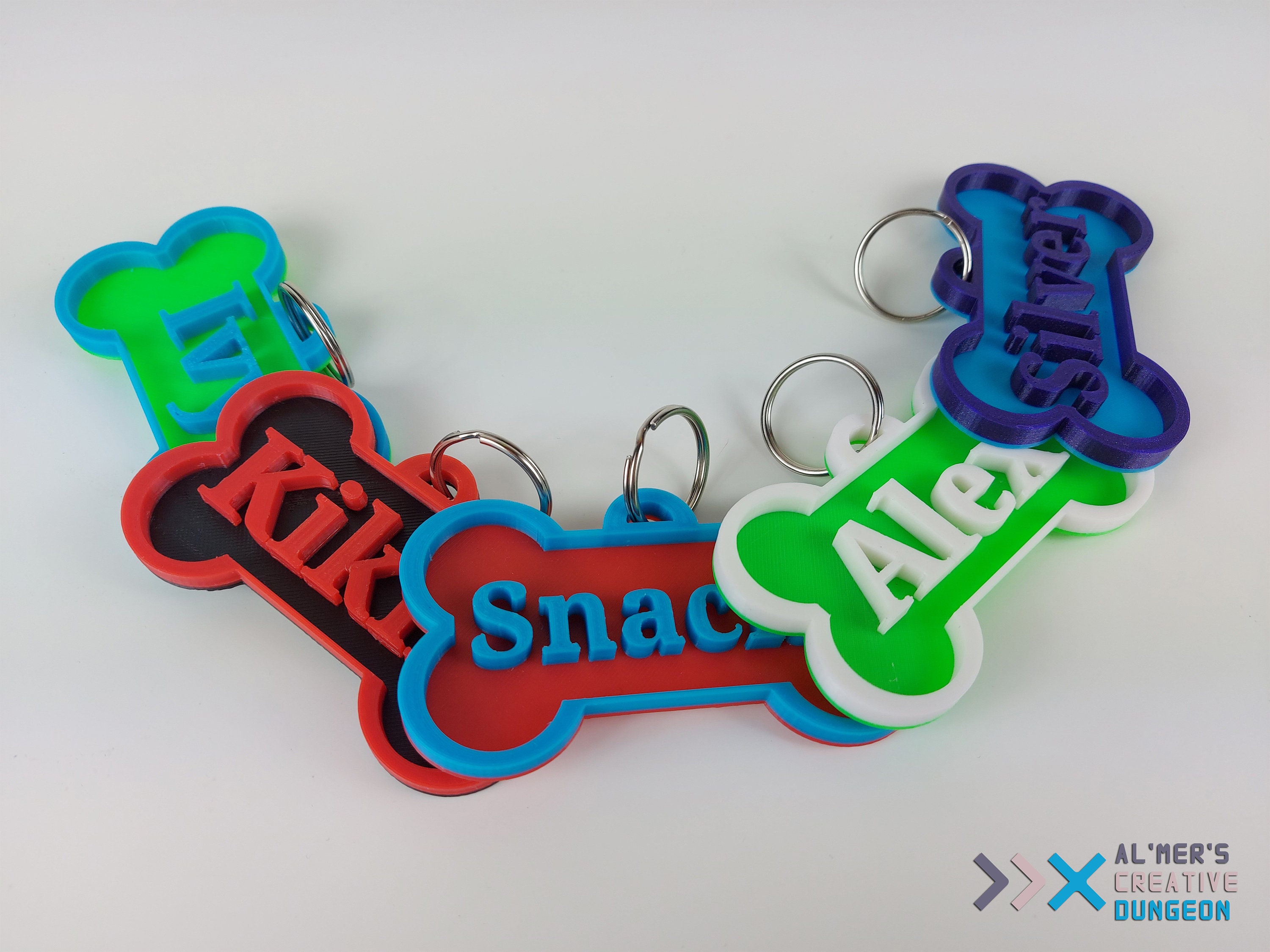 3D Printed Nametags Bone Shape - Etsy