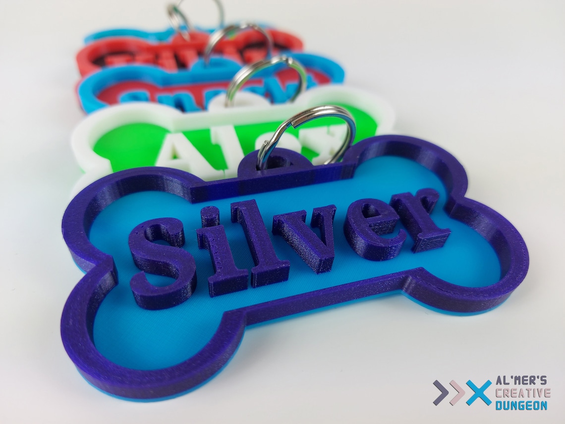 3D Printed Nametags Bone Shape - Etsy