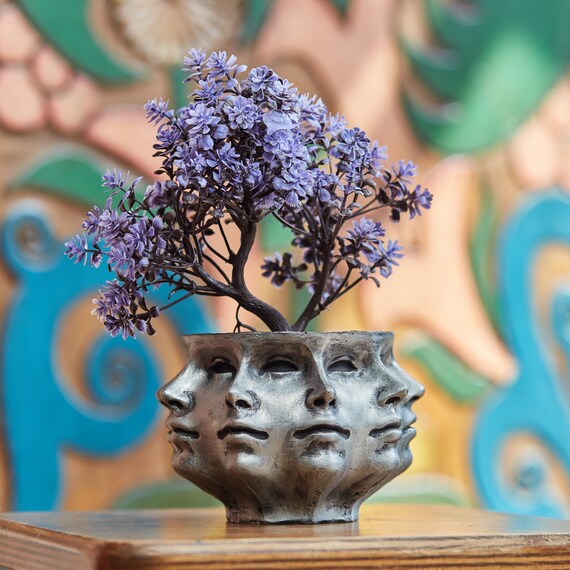 Just Art the Many Faced Planter Human Face Vase Head Planter - Etsy