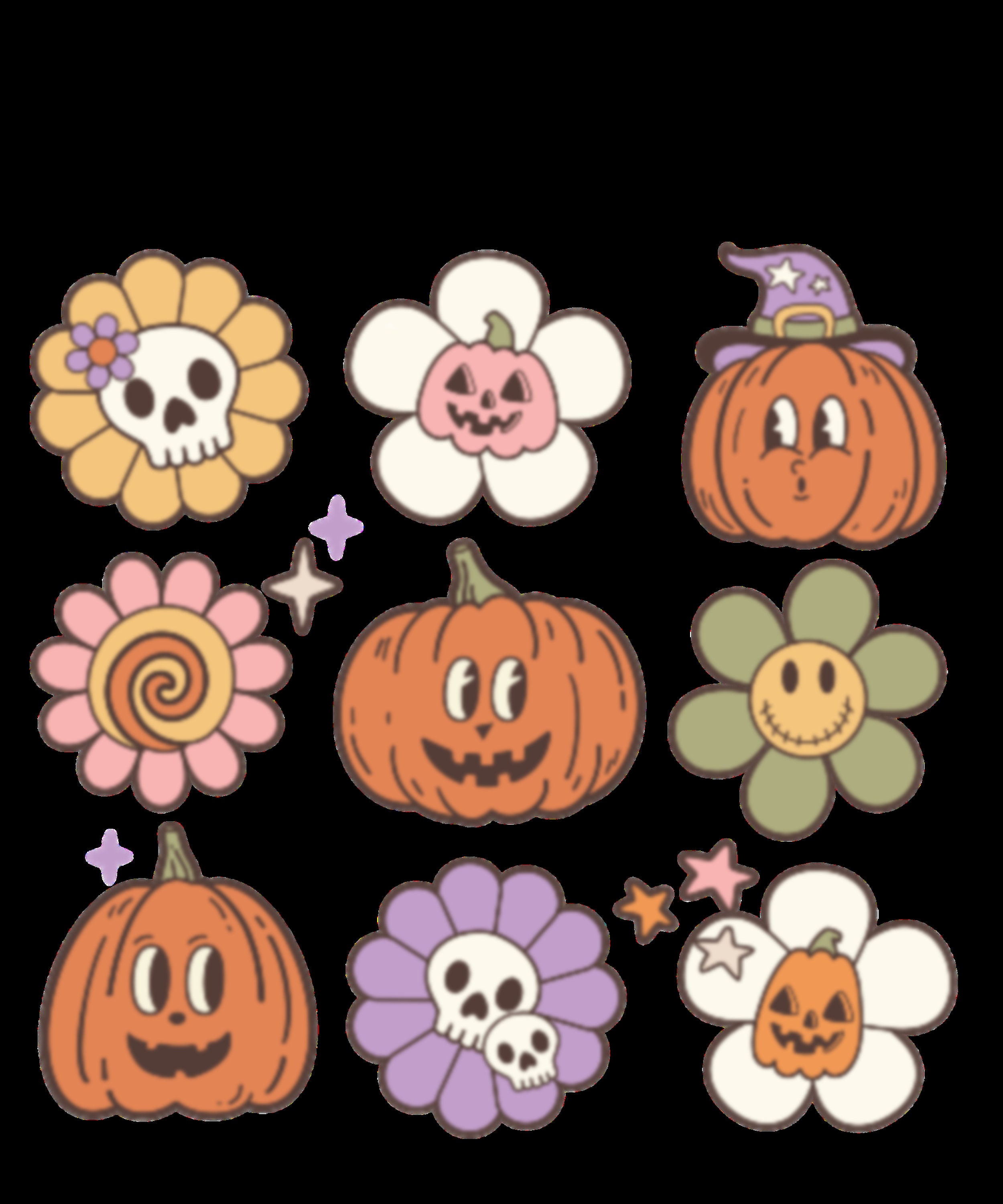 Retro Halloween, Digital Stickers, Printable Stickers, Journals, Diary ...