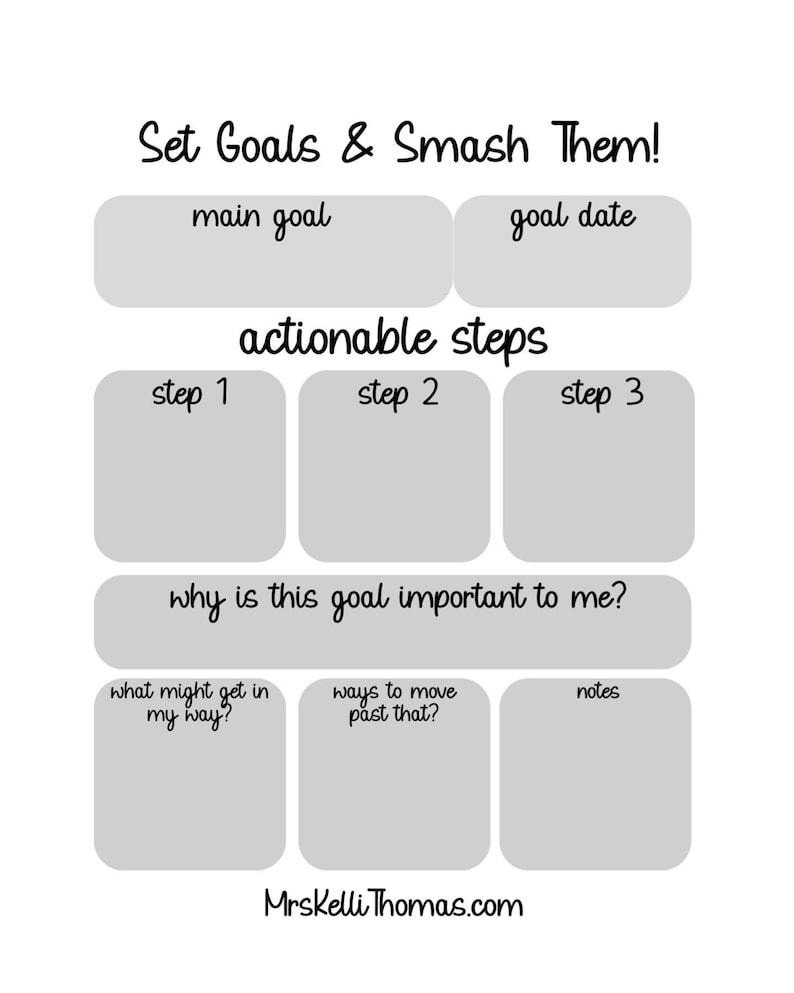 Set Goals & Reach Them, Digital, Printable, Edit to Fit Your Needs, Mac ...