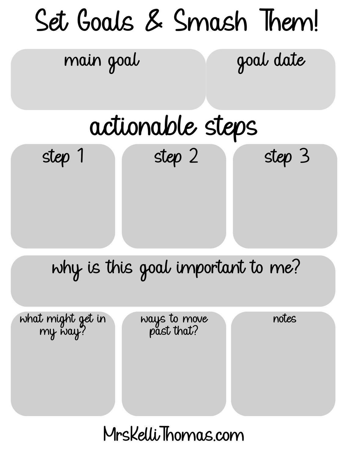 Set Goals & Reach Them, Digital, Printable, Edit to Fit Your Needs, Mac ...