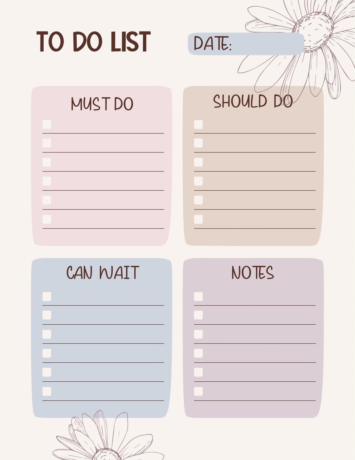 Digital and Physical To-do Lists, Canva, Notion, Priorities, Lists, Organization, Schedule - Etsy