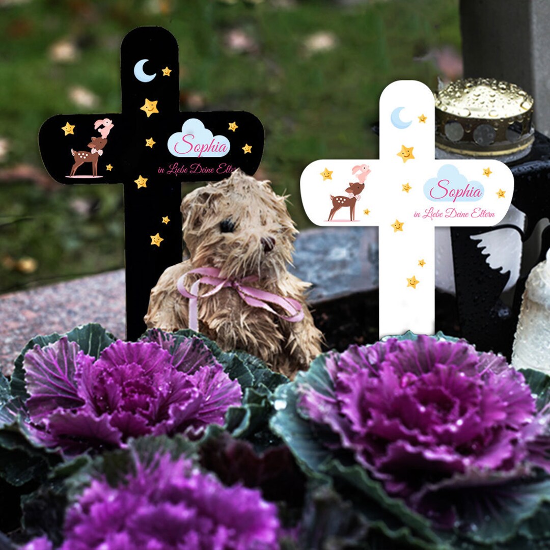 Personalized Grave Cross for Star Children With a Deer and - Etsy