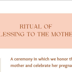 Mama Blessing Ceremony Ritual Mother to Be With Your Tripe - Etsy