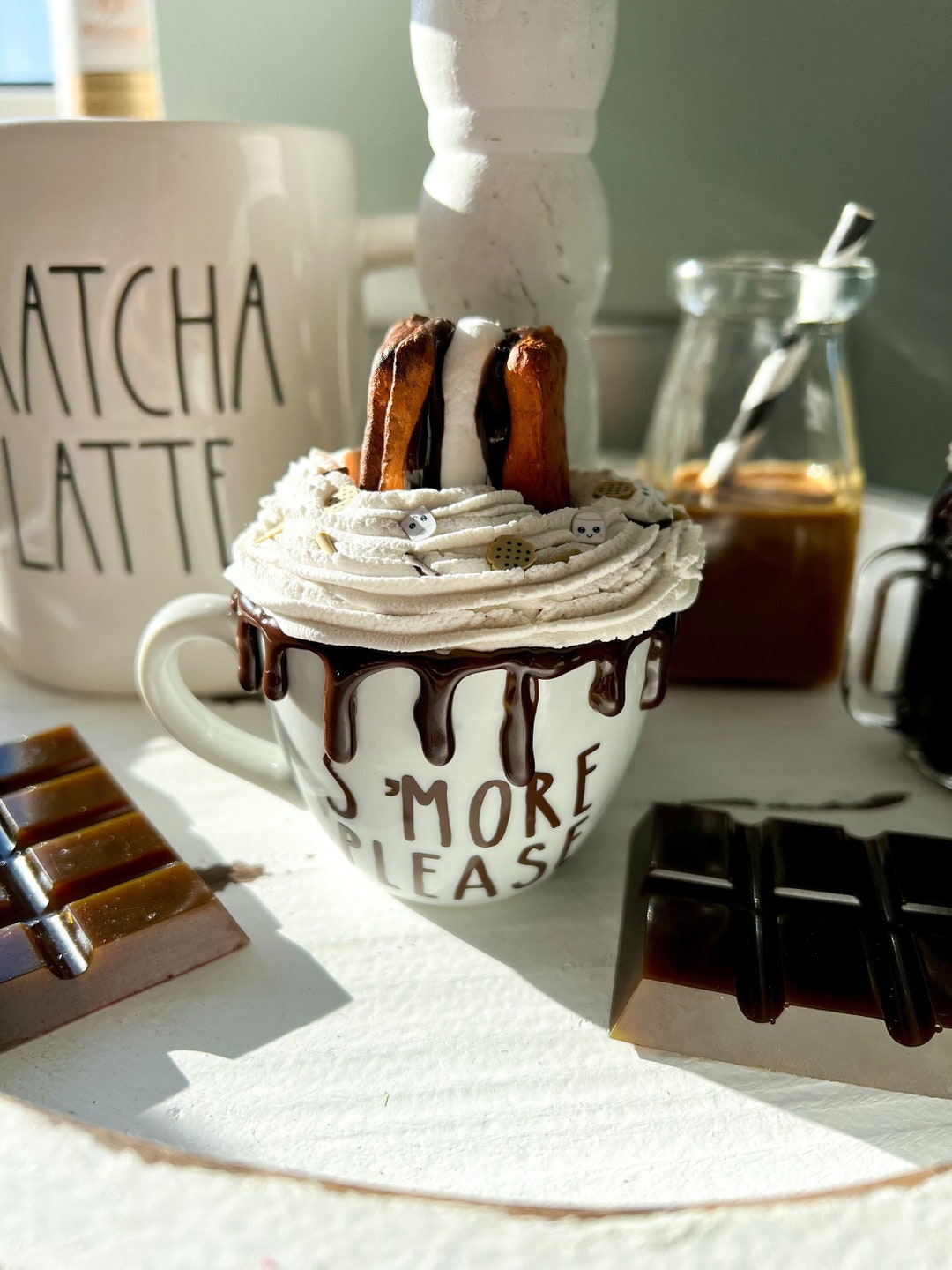 Chocolate Smores Tiered Tray Decor Smore Mug Fake Bake - Etsy