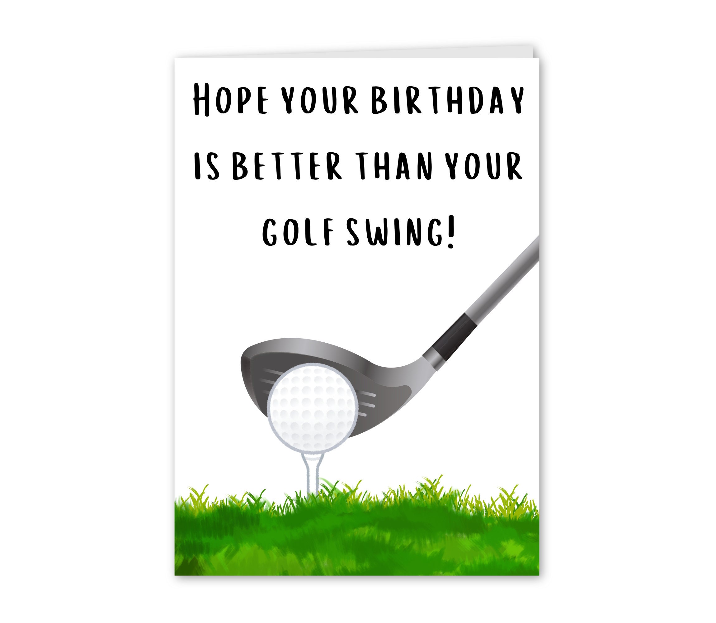 Funny Golf Birthday Card, Golf Card for Him, Golf Birthday Card, Golf ...