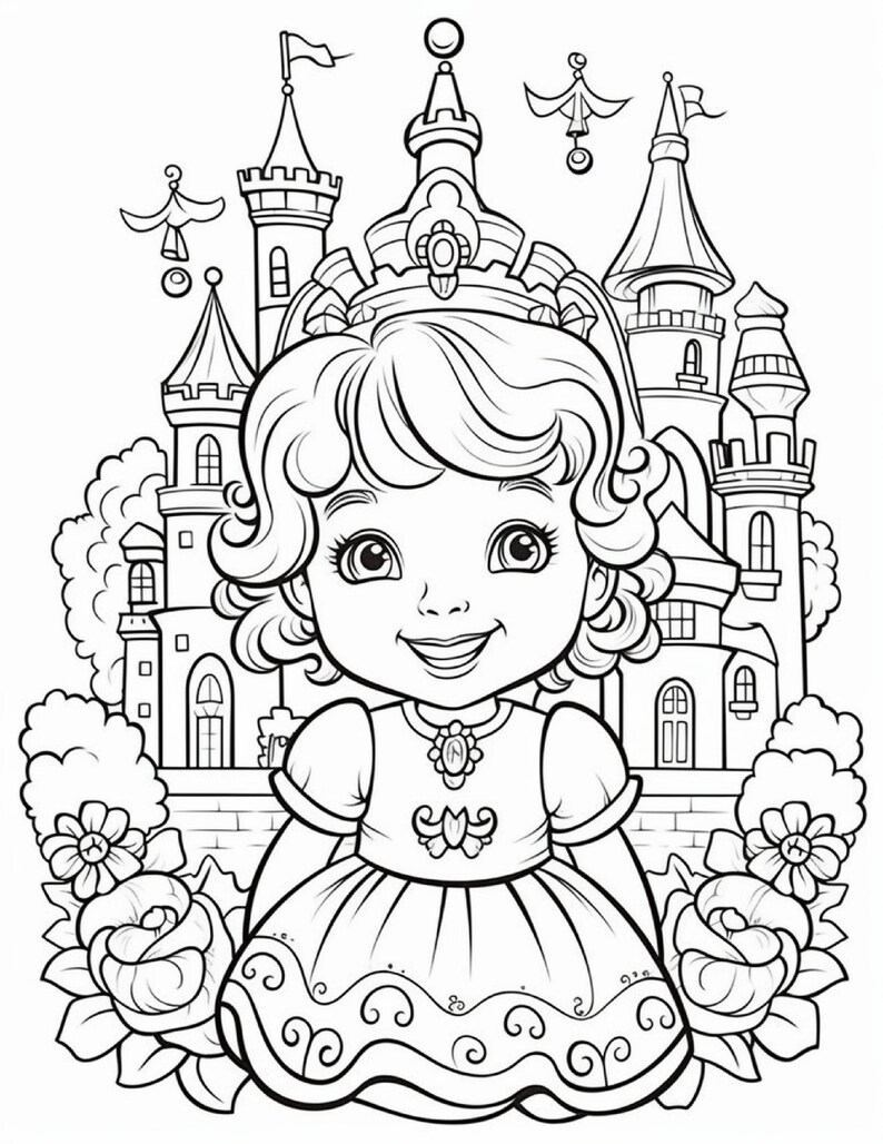 109 Cute Princess Coloring Pages Princess Coloring Pages - Etsy