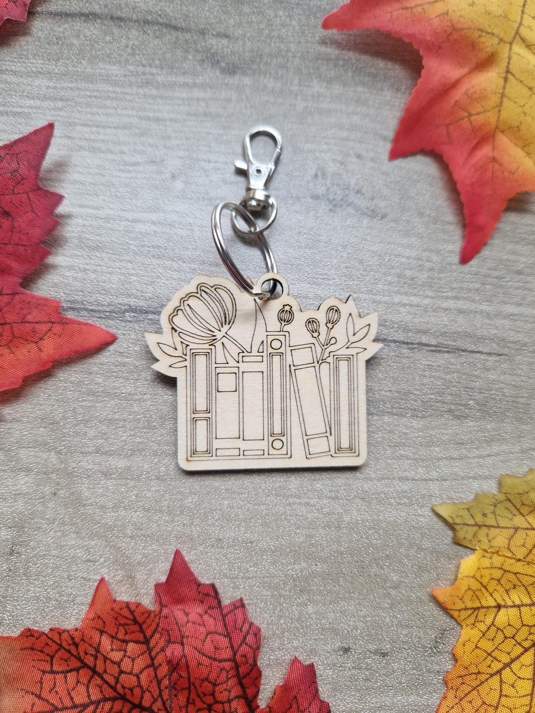 Wooden Keychain, Gift for Book Lovers, Reading Keychain, Reader Gift ...