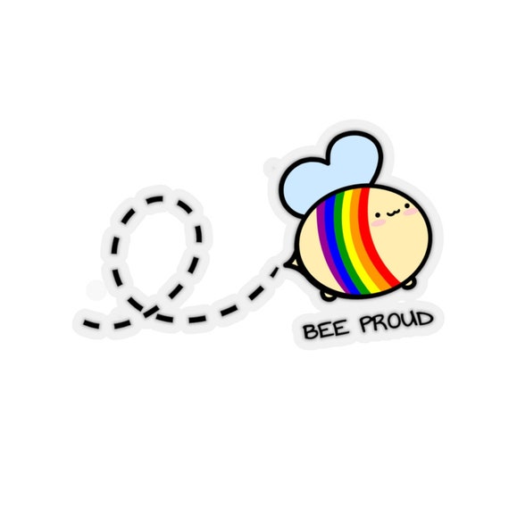 Bee Proud Pride Bee Sticker Kiss-cut Stickers Subtle - Etsy