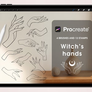 Brush Stamps Hands and Mystical Symbols on the iPad in Procreate ...