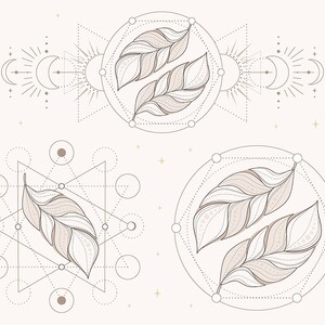 Magic Feathers Clipart. Ready to Print. Phoenix Bird Feather Tattoo ...