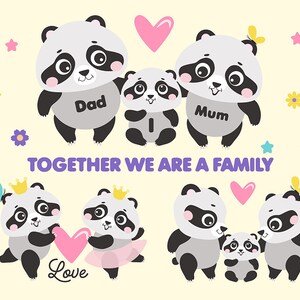 A Family of Cute Pandas. Pandas Baby Shower, Clipart Birthday. Daughter ...