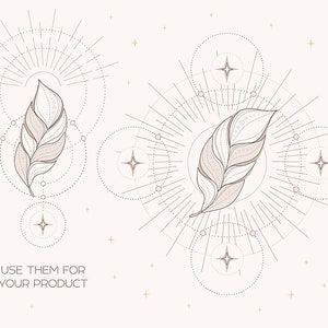Magic Feathers Clipart. Ready to Print. Phoenix Bird Feather Tattoo ...