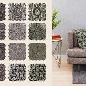 African Snakes and Reptiles Clipart and Patterns. Spotted Reptile Skin ...