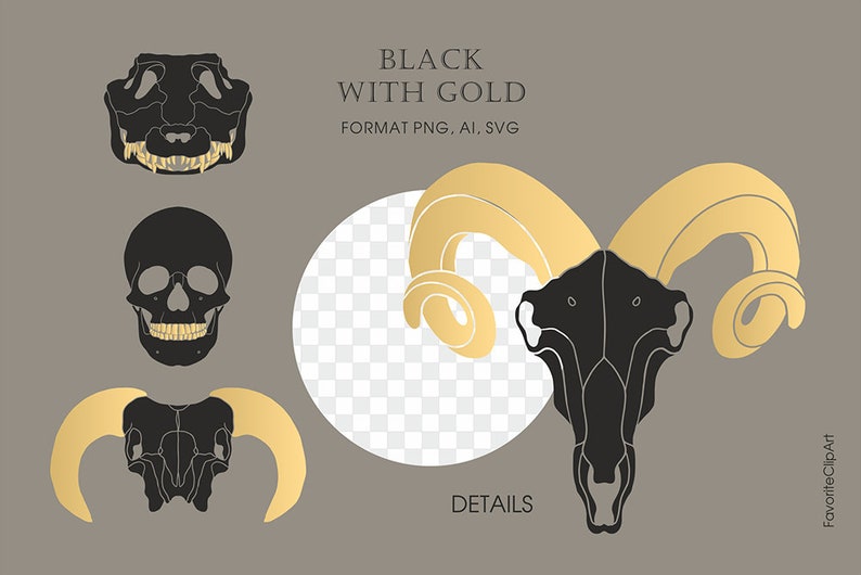 Collection of 81 Skull Cliparts. Skulls Silhouettes Tattoo | Etsy