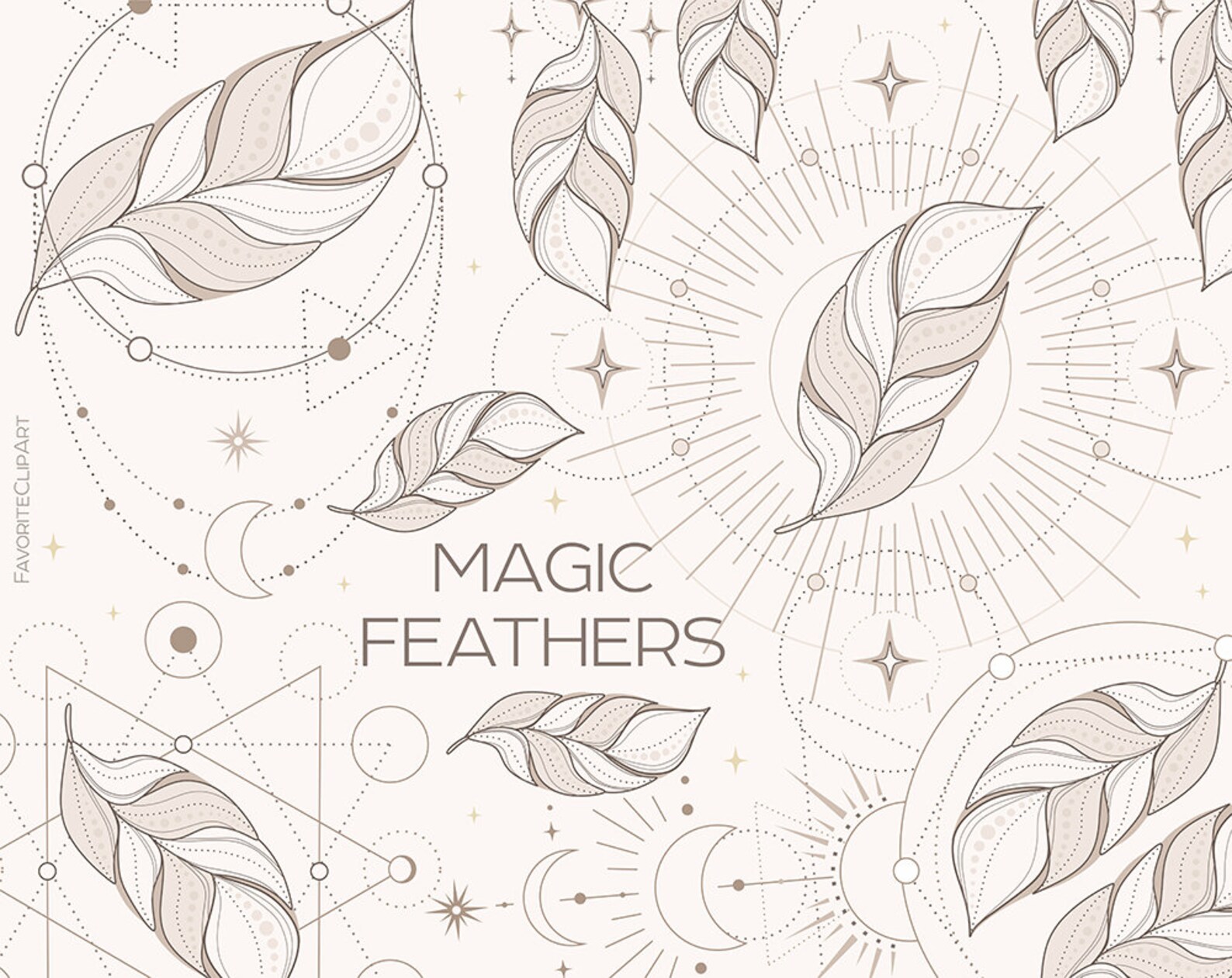 Magic Feathers Clipart. Ready to Print. Phoenix Bird Feather Tattoo ...