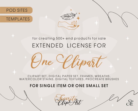 Extended License One Clipart for One Clipart or Clipart Set | Etsy