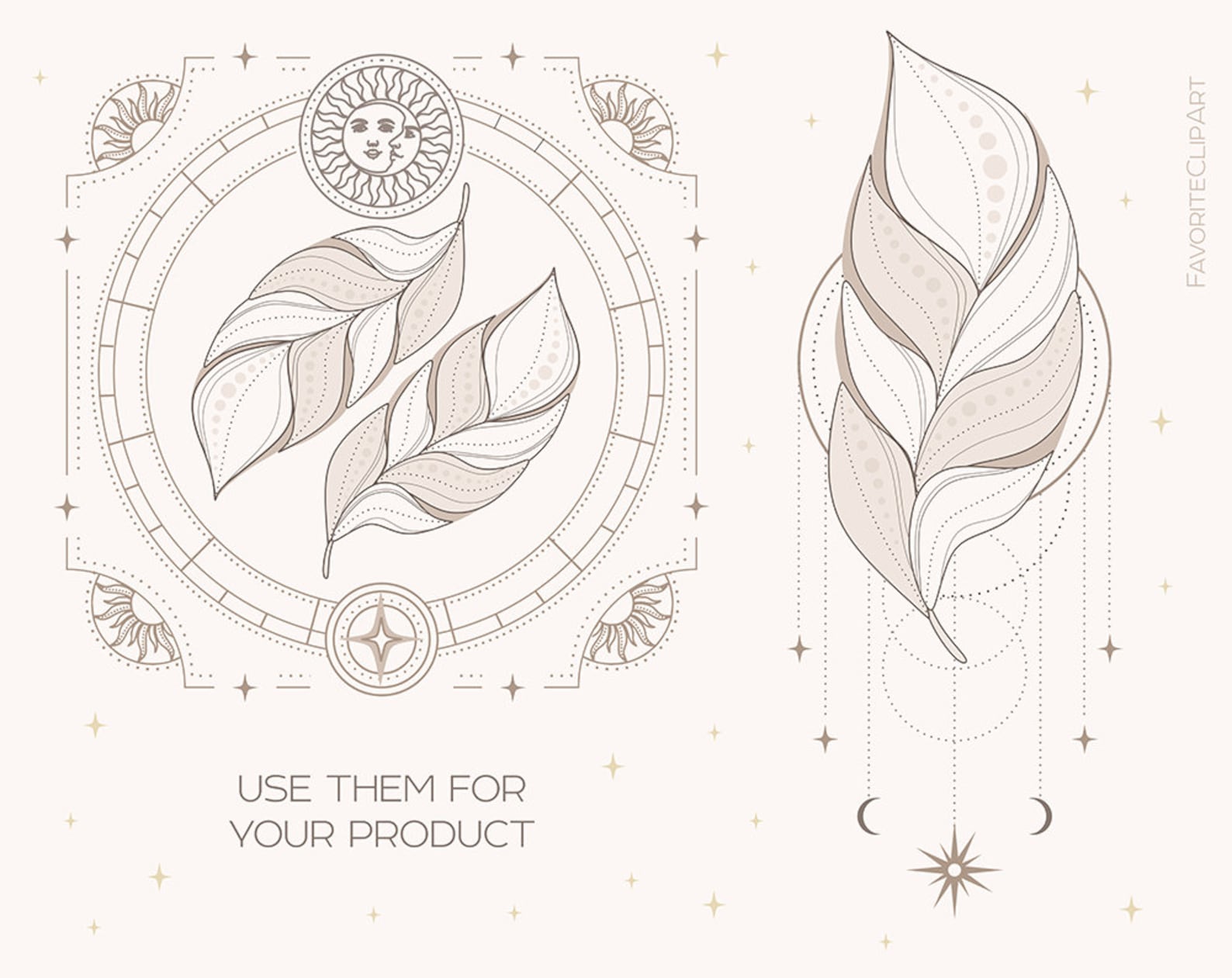 Magic Feathers Clipart. Ready to Print. Phoenix Bird Feather Tattoo ...