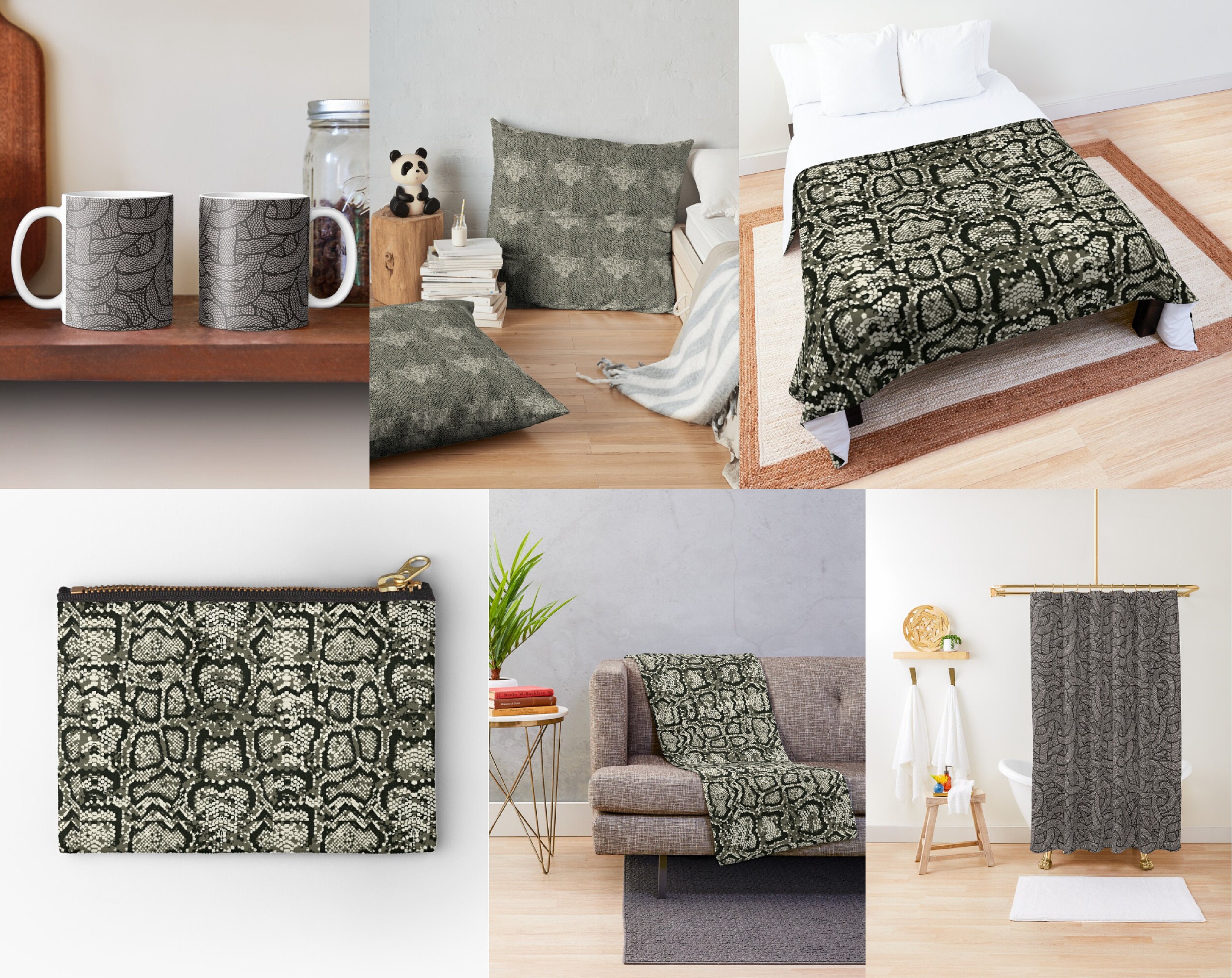 African Snakes and Reptiles Patterns. Spotted Reptile Skin. Pattern for ...