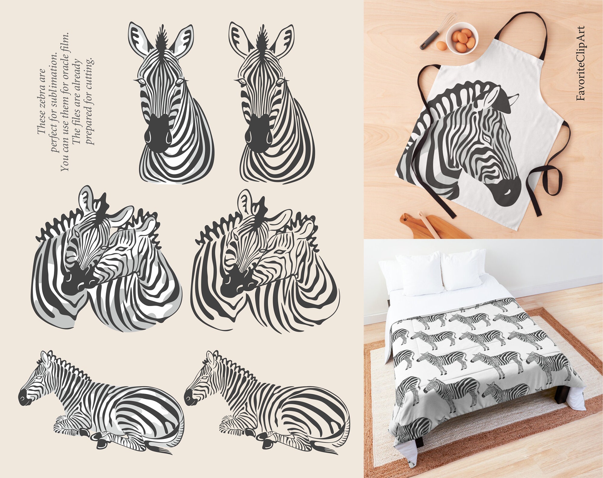 African Zebras Clipart, Striped Zebra Patterns, Striped Spots. Jungle ...