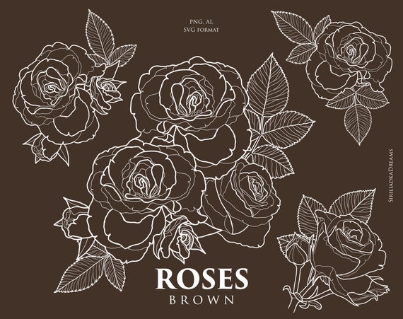 Vector White Roses Clipart Scrapbooking Roses Vintage.roses | Etsy