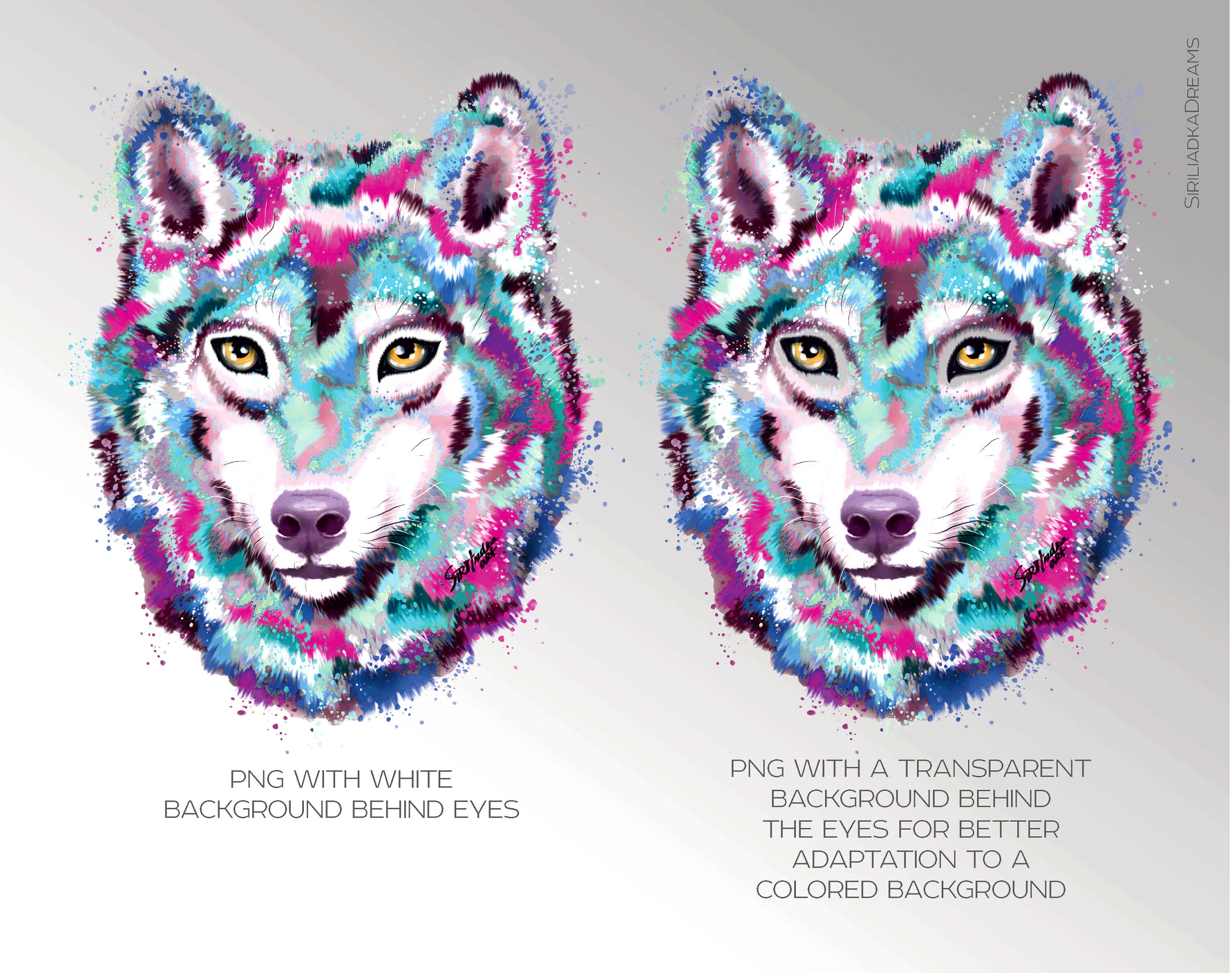 Watercolor Wolf Clipart Hand Drawing. Wolf Ready-to Print PNG - Etsy