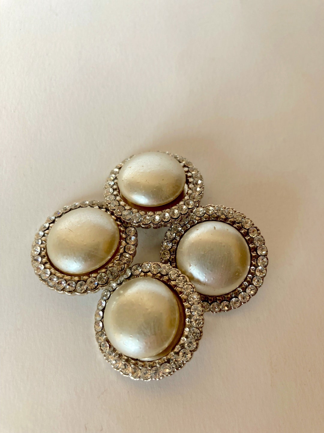 4 Pearl Buttons, Theater Costume Buttons, Bright Buttons, 80s, Ballet ...