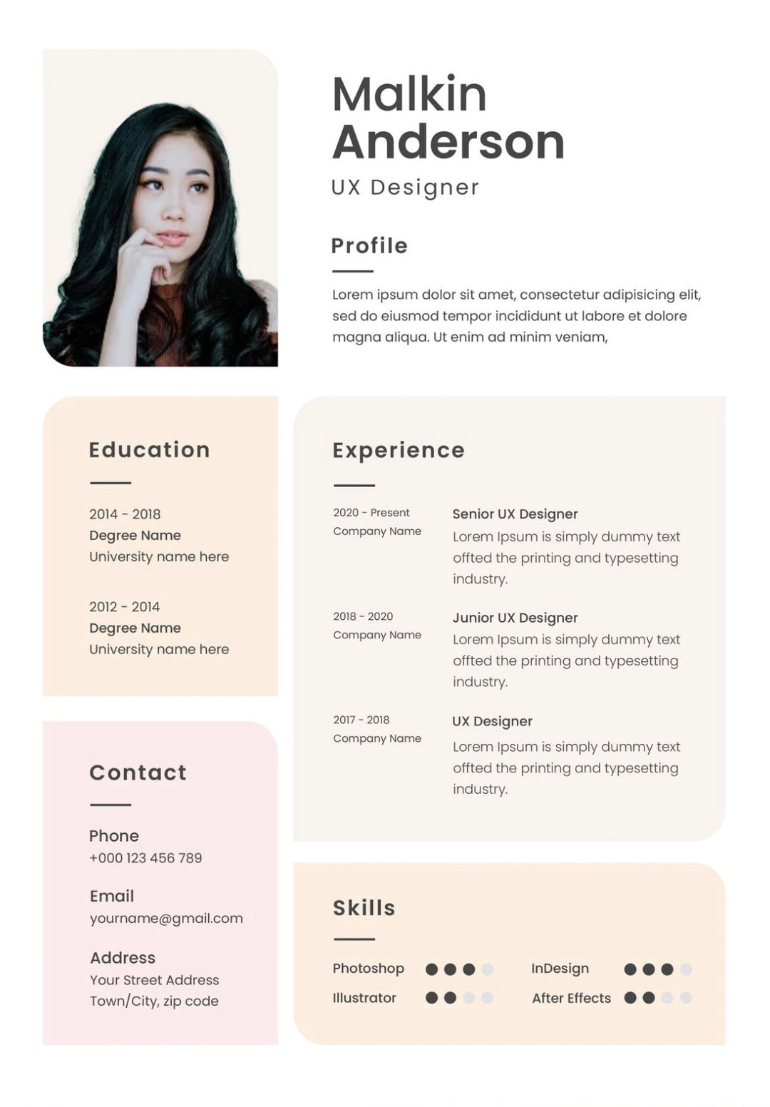 Edit Your CV, Custom Modern Template With Your Name and AI Formats Pdf - Etsy
