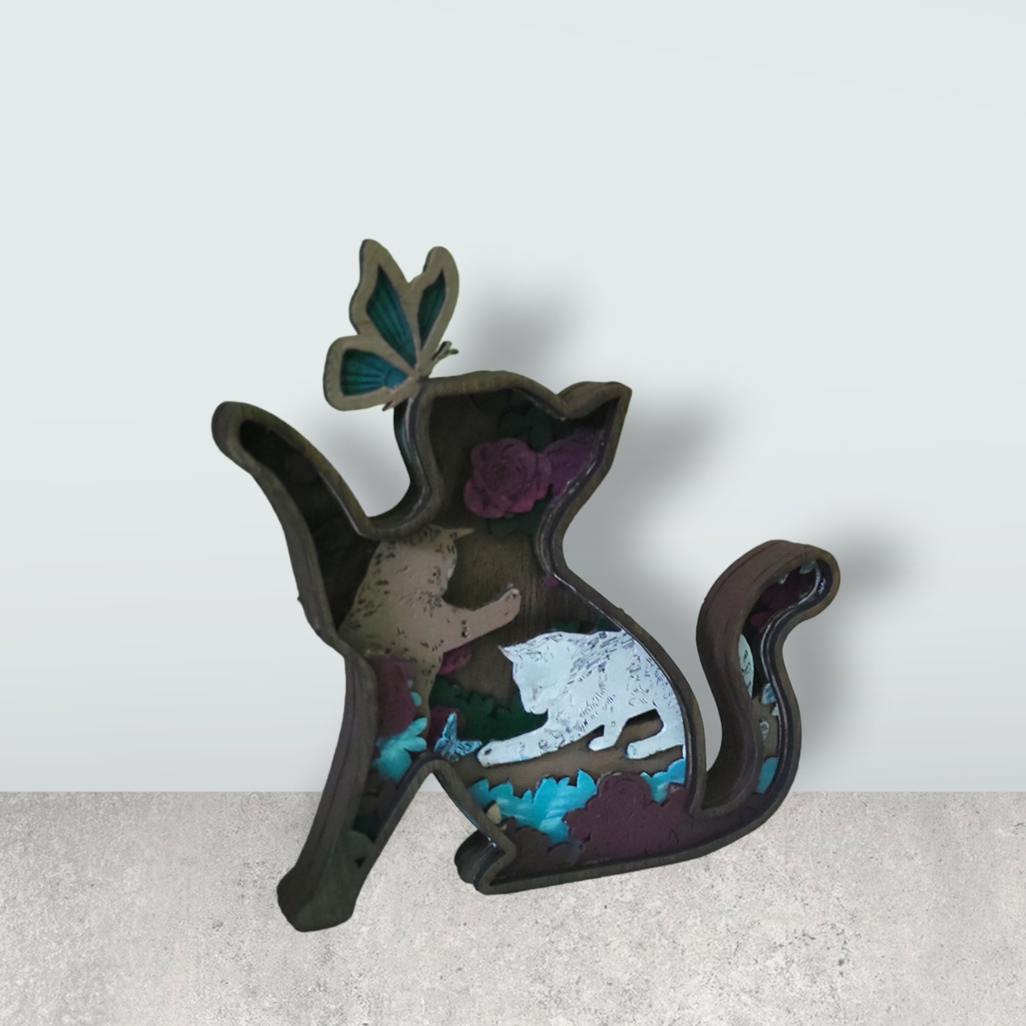 Art Wooden Cat Themed. Decorations for Home. Rustic Decor for - Etsy