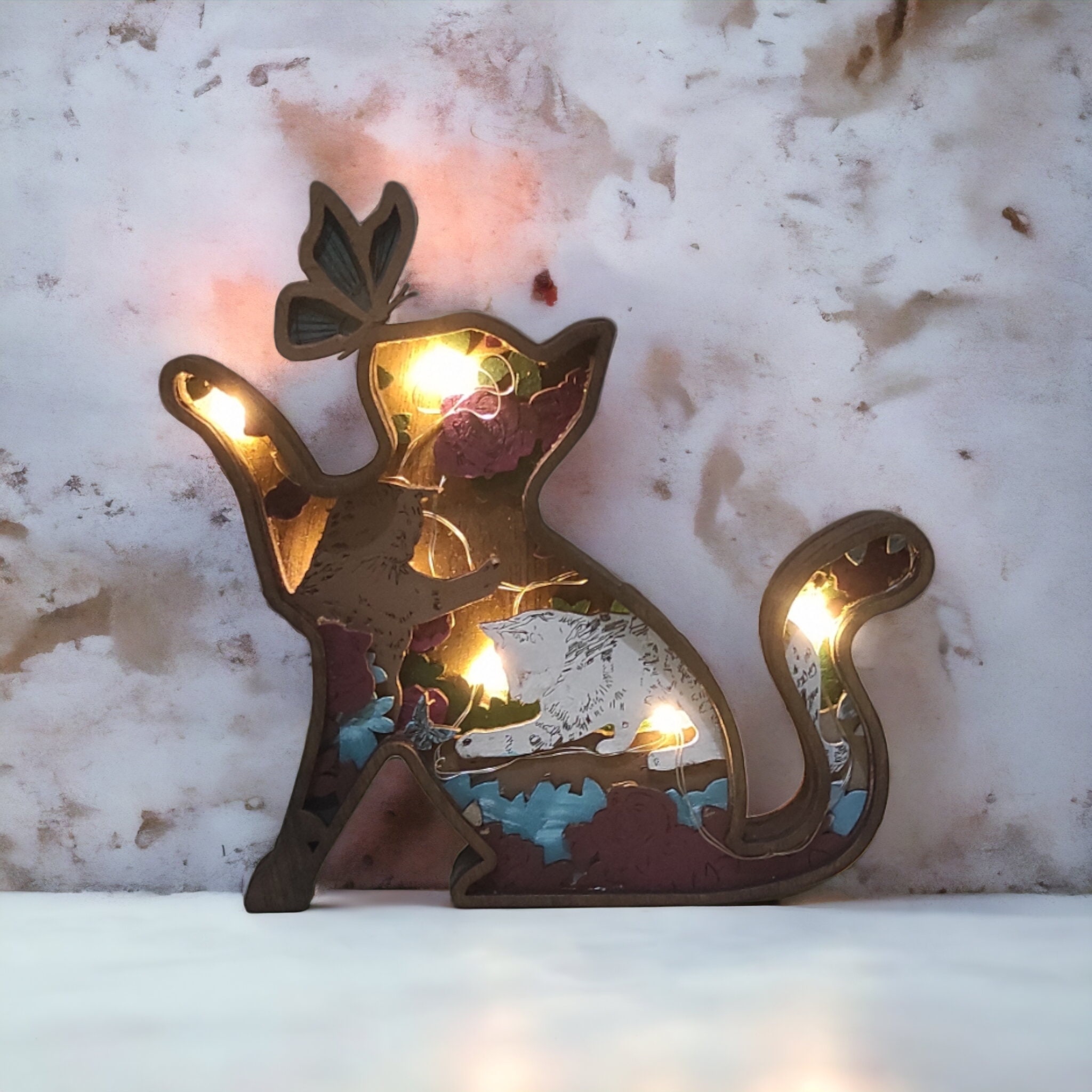 Art Wooden Cat Themed. Decorations for Home. Rustic Decor for - Etsy