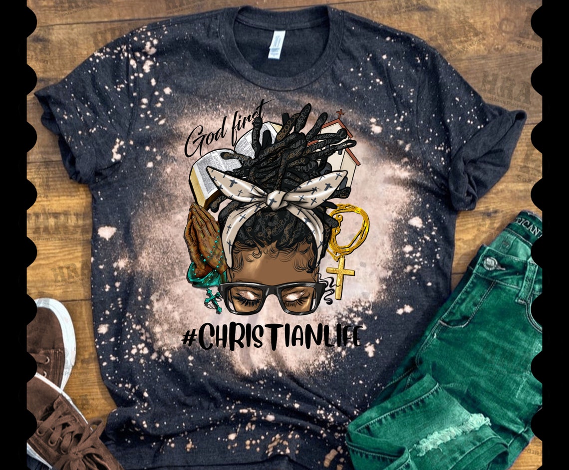 Afro Messy Locs Bun Christian Life Png Sublimation Design - Etsy