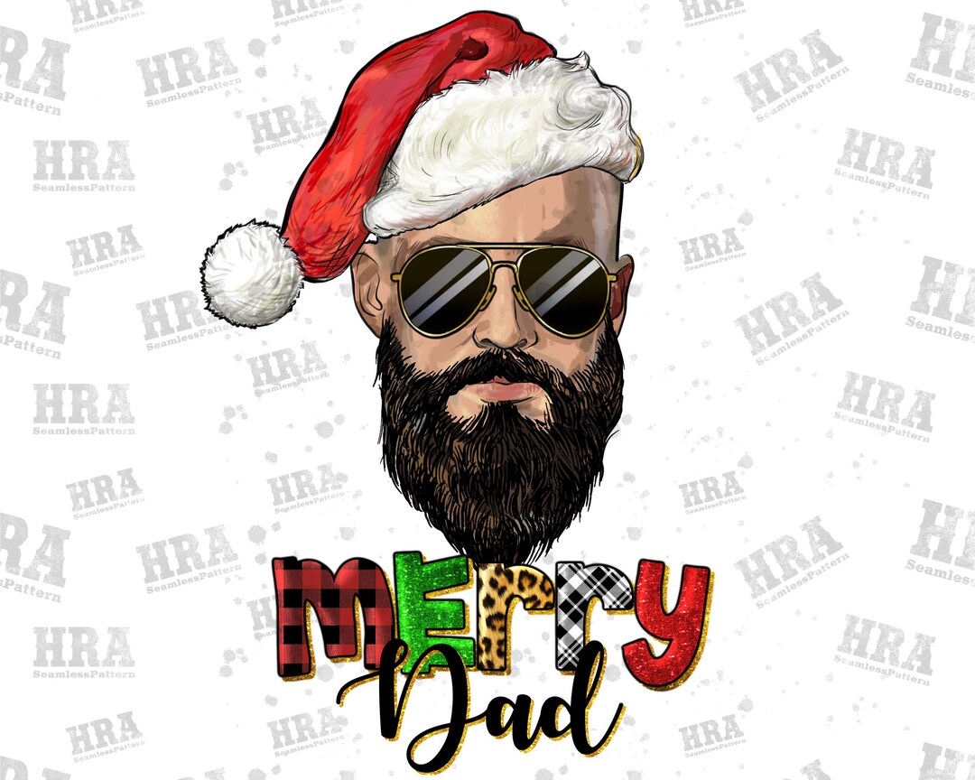 Merry Dad Bearded Bald Man Png Sublimation Design, Merry Dad Png ...