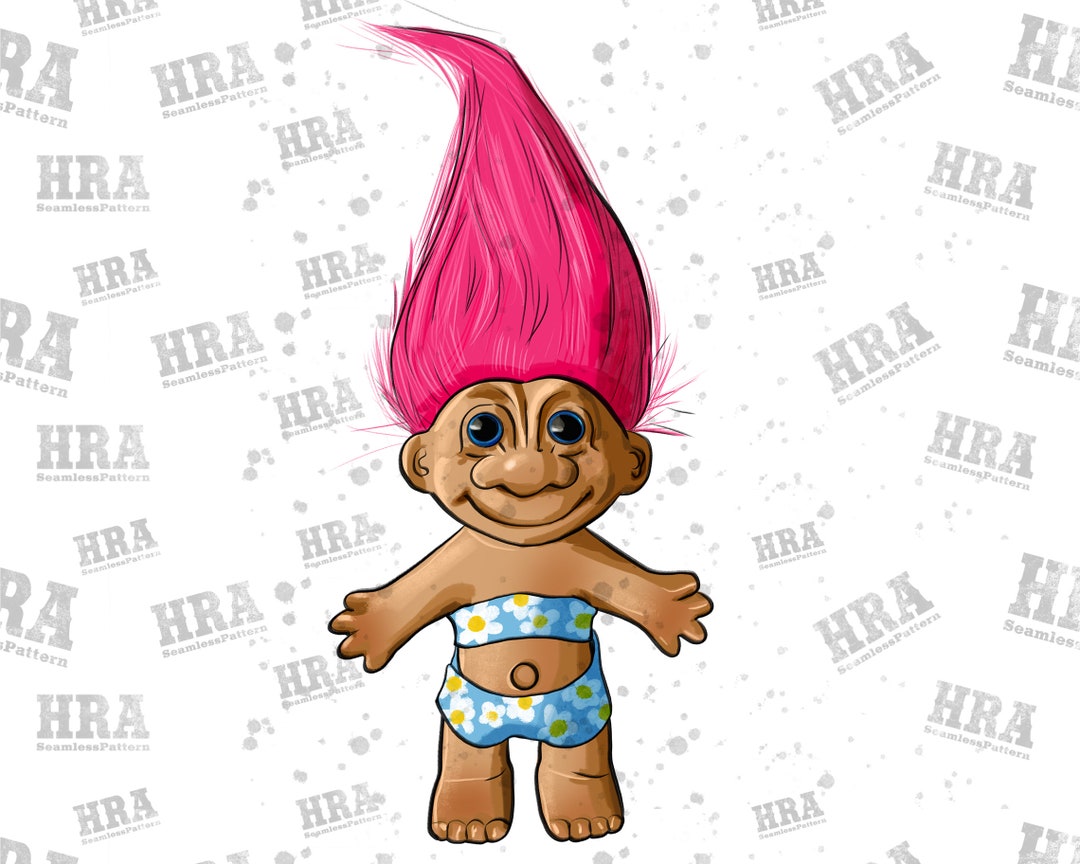 Troll Doll Png Sublimation Design, Hand Drawn Trol Doll Png, Troll Doll ...