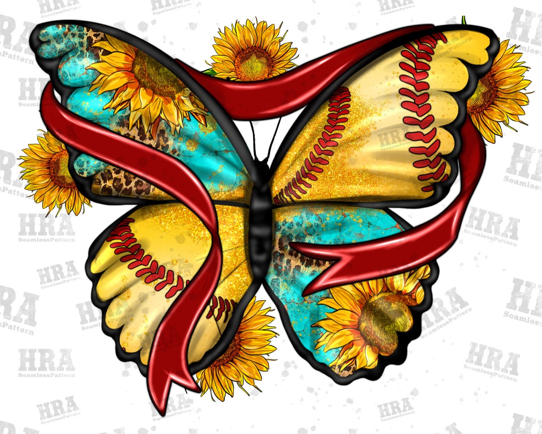 Western Softball Butterfly Png Sublimation Design, Leopard Turquoise ...