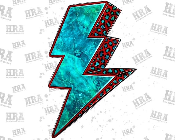 Turquoise Leopard Lightning Bolt Png Sublimation - Etsy