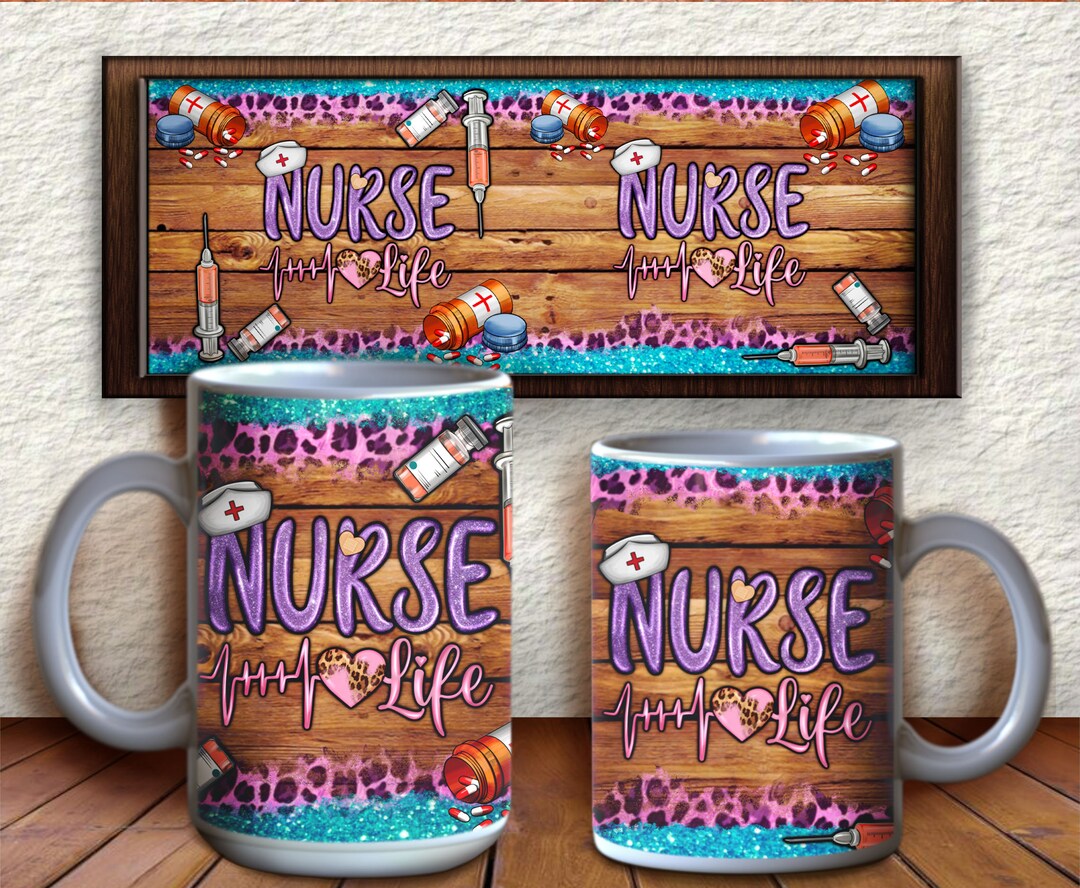 Western Glitter Nurse Life Mug Png Sublimation Design, 11/15oz Mug Png ...