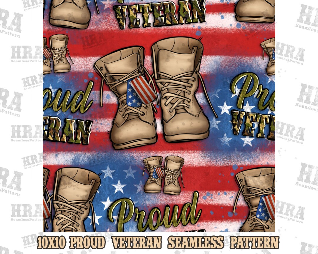 Proud Veteran Seamless Pattern Png Sublimation Design, Camo Seamless ...